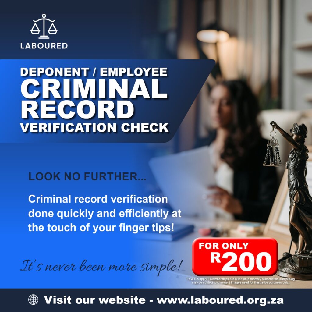 Criminal record verification – LABOURED SA